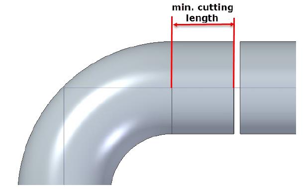 Pipe specification editor: Minimal cutting and clamping length for bent ...
