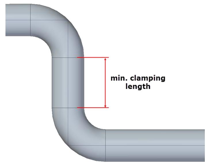 Pipe specification editor: Minimal cutting and clamping length for bent ...